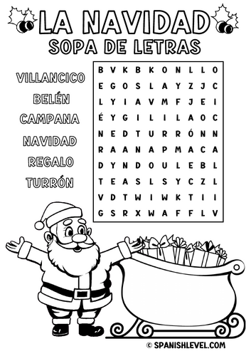 Spanish Christmas lesson with wordsearches, quiz, videos and colouring ...