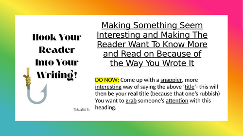 Hooking the reader | Teaching Resources