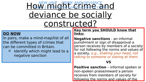 AQA GCSE SOCIOLOGY: Crime and Deviance - The social construction of ...