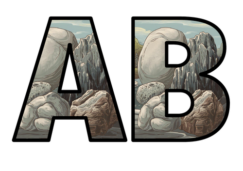 Rock Types Natural NEW Lettering FULL Set Instant Display Title Whole ...