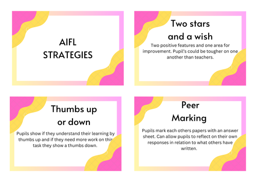 AIFL strategy cards | Teaching Resources