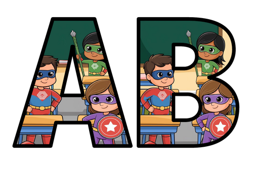 Classroom Superheroes Colourful NEW Lettering FULL Set Instant Display ...