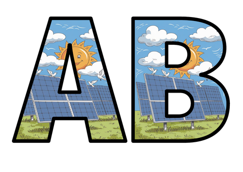 Solar Power Energy NEW Lettering FULL Set Instant Display Title Whole ...