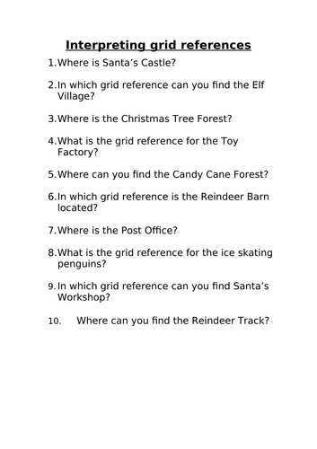 Christmas grid reference task for Santa's village (Year 2 maths and ...