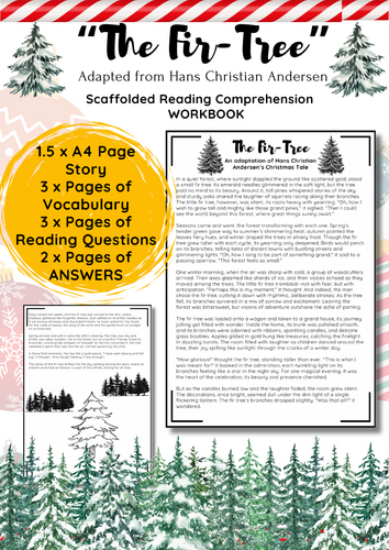 The Fir Tree Christmas Scaffolded English Reading Comprehension ...