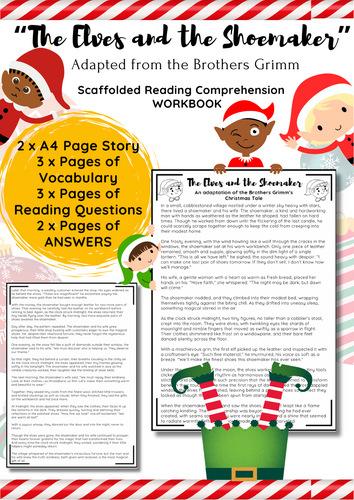 The Elves and the Shoemaker Christmas Scaffolded Reading Comprehension ...