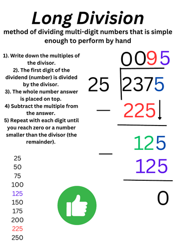 Long Multiplication & Short Division Guide | Teaching Resources