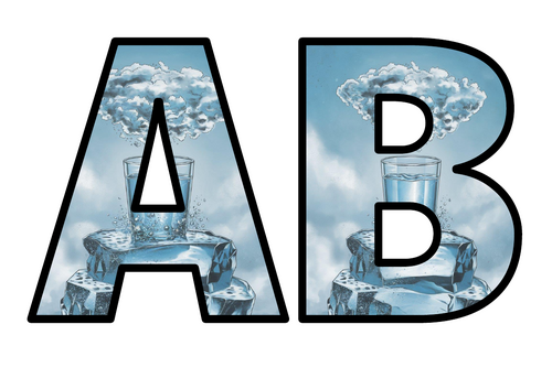 Water Cycle Ice Clouds NEW Lettering FULL Set Instant Display Title ...