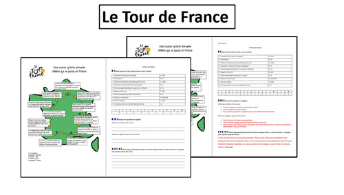 Le Tour de France- GCSE French | Teaching Resources