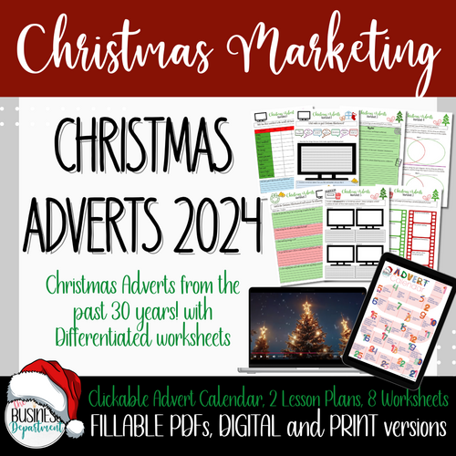 Christmas Adverts 2024 | Advert Calendar | 8 Worksheets | 2 Lesson ...