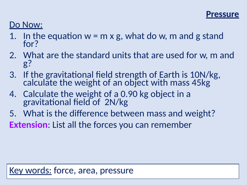 KS3 Forces Lesson | Teaching Resources
