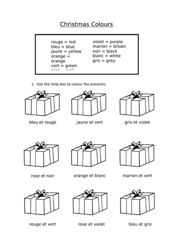 French Christmas Colour and Number Worksheets | Teaching Resources