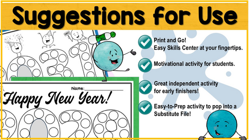 Happy New Year! 2026 Do-A-Dot Marker Printable Activity - Dot Dauber ...