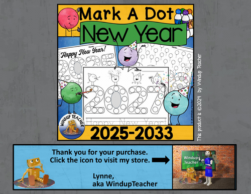 Happy New Year! 2026 Do-A-Dot Marker Printable Activity - Dot Dauber ...