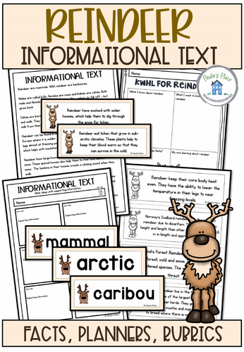 Reindeer Informational Prompts Planners and Rubrics | Teaching Resources