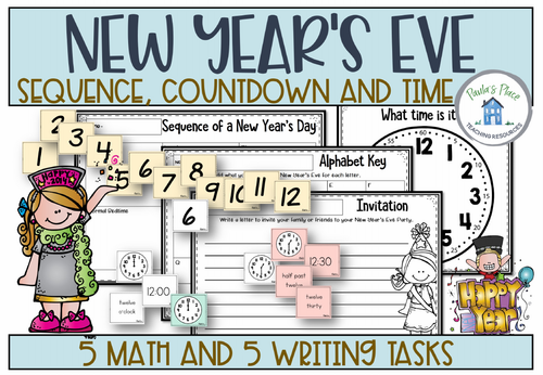 New Year's Eve Activities 5 Math and 5 Writing Tasks | Teaching Resources