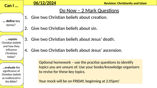 GCSE RE Christianity & Islam Revision PPT | Teaching Resources
