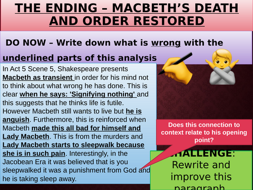 Macbeth Act 5 scenes 6-9 | Teaching Resources