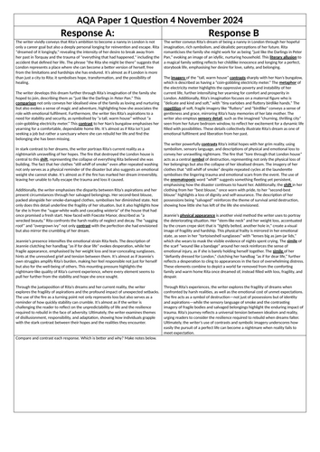 AQA Language Paper 1 Model Answers 2022-25 | Teaching Resources