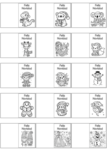 Cute Christmas cards in English, Spanish, French, German, Italian and ...