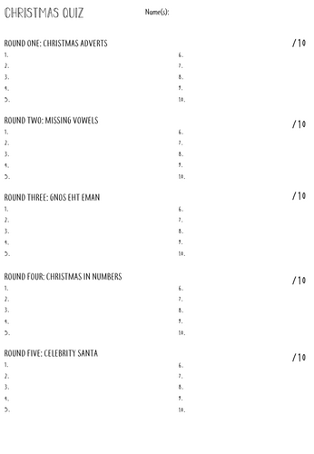 Christmas Quiz 2023 | Teaching Resources