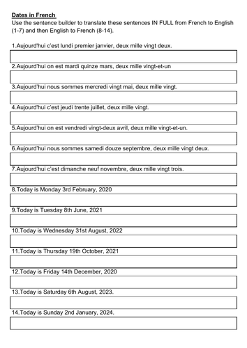 2025 French Calendar | Teaching Resources