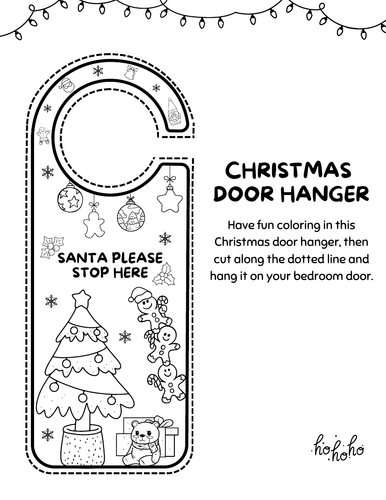 Christmas Door Hangers - A Fun Coloring Page Activity | Teaching Resources