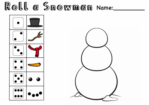 Roll a Snowman Activity | Teaching Resources