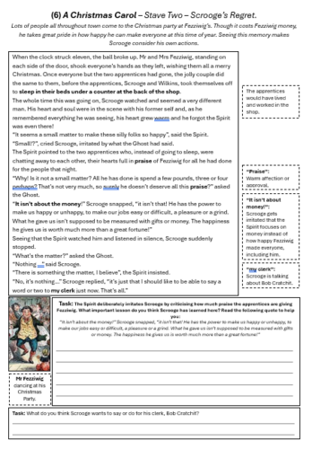 A Christmas Carol LA Extract Booklet (COMPLETE) | Teaching Resources