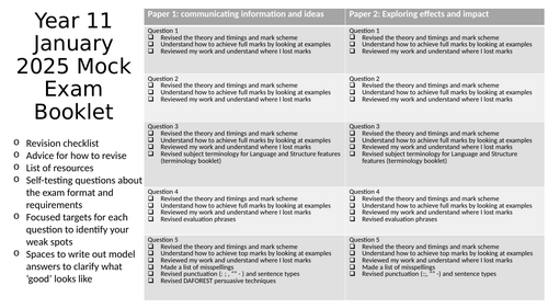 OCR GCSE English Language Preparation Booklet | Teaching Resources