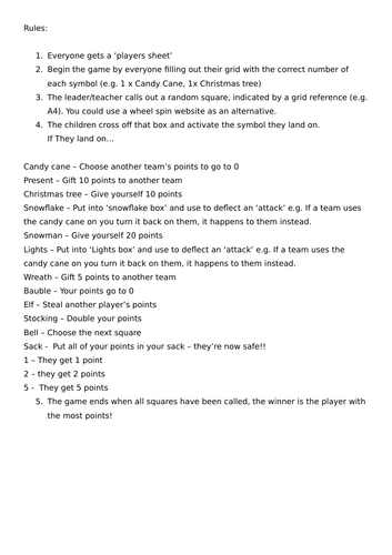 The Christmas Game Interactive Bingo | Teaching Resources