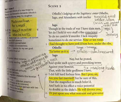 Othello annotations (Act 1) | Teaching Resources