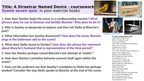 OCR A level English Literature A Streetcar Named Desire' coursework SOW ...