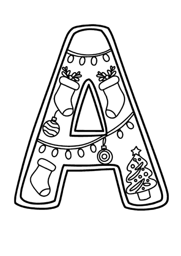 Christmas XMAS Letters / Full Alphabet as Coloring Pages for Displays ...