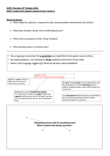 Macbeth Act 1 Worksheets | Teaching Resources