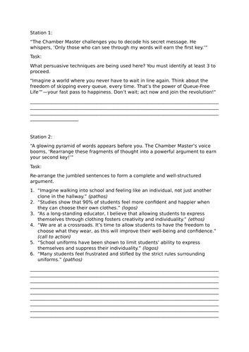 English - Rhetoric - Escape Room | Teaching Resources