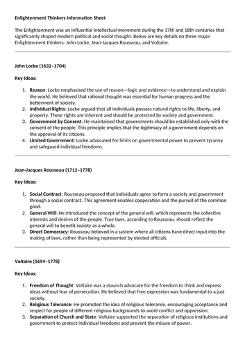 KS3 History Unit: The Age of Enlightenment and Revolution | Teaching ...