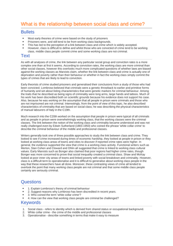 Social class and crime | Teaching Resources