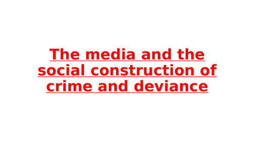 The media and crime | Teaching Resources