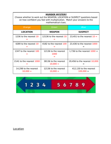 Rounding murder mystery | Teaching Resources