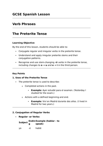 TENSES - GCSE Spanish Lesson Bundle | Teaching Resources