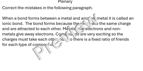 AQA Ionic bonding including naming/writing formula (keboodle C3.3 ...