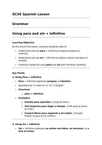PREPOSITIONS - GCSE Spanish Lesson Bundle | Teaching Resources