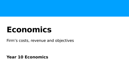 Microeconomic decision makers | Teaching Resources