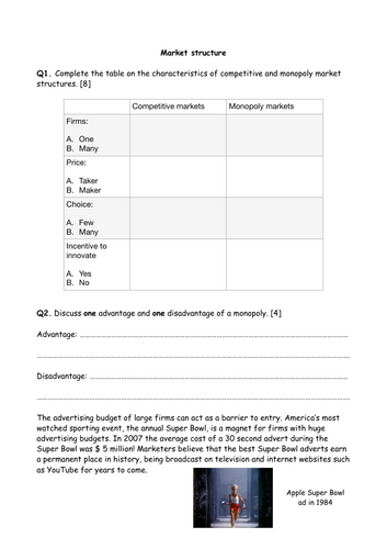 Microeconomic decision makers | Teaching Resources