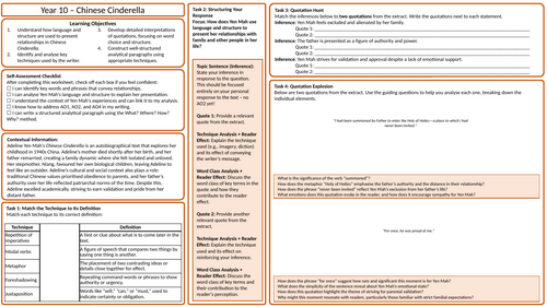 Q4 Chinese Cinderella iGCSE Edexcel English Lang | Teaching Resources