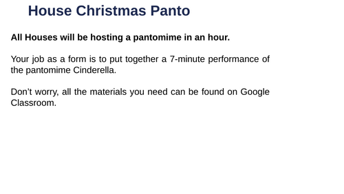 Panto in an Hour - Christmas Pantomime Form Time Activity - Cinderella ...