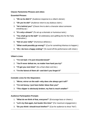 Panto in an Hour - Christmas Pantomime Form Time Activity - Cinderella ...