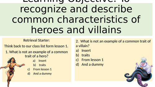 Full SOW: Heroes and Villains in Film, Comics and Literature | Teaching ...