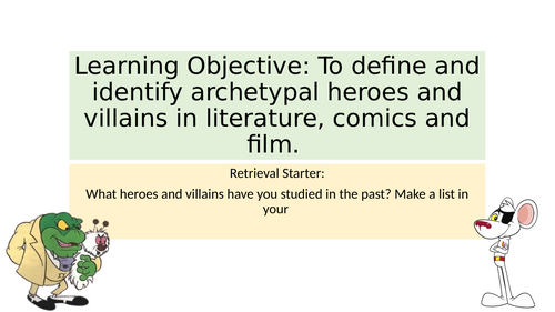 Full SOW: Heroes and Villains in Film, Comics and Literature | Teaching ...